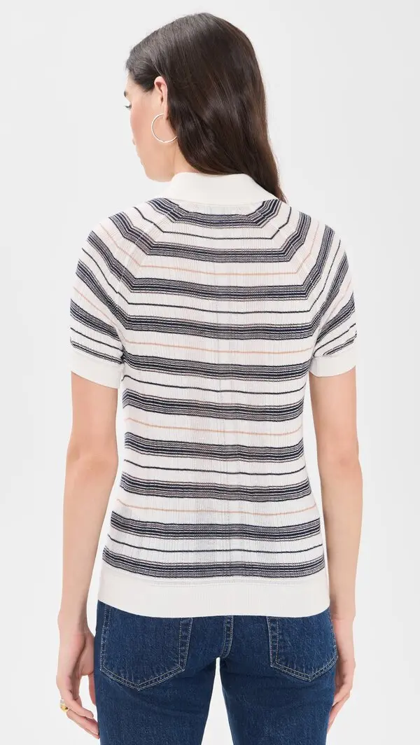 Rag & Bone Teresa Silk Blend Stripe Polo