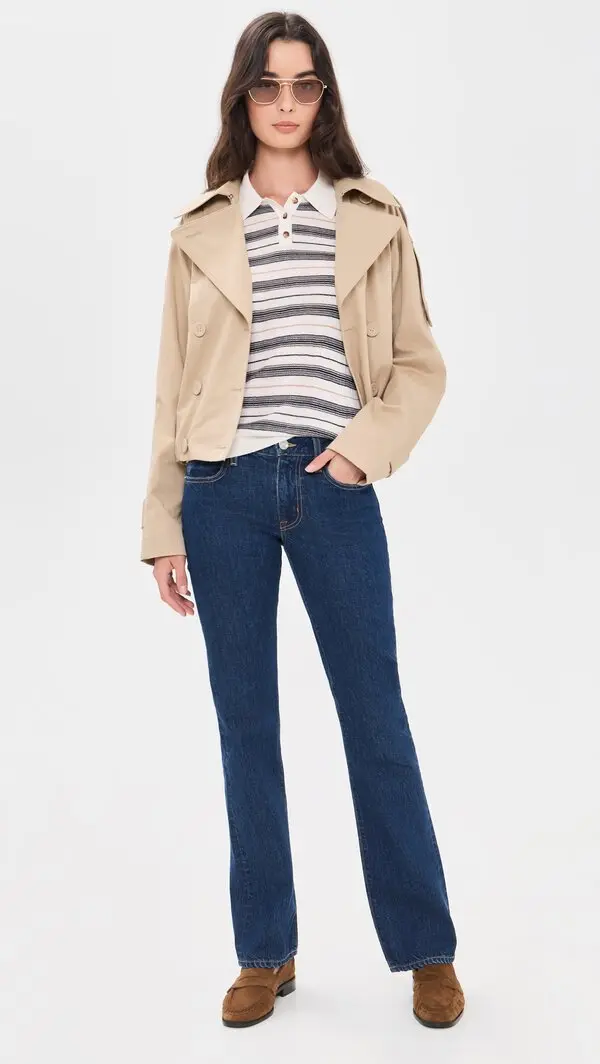 Rag & Bone Teresa Silk Blend Stripe Polo