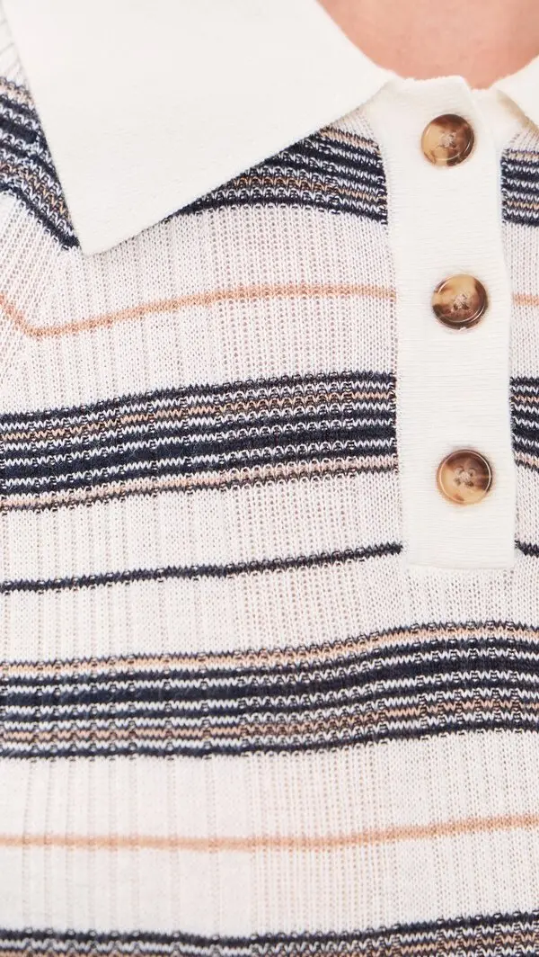 Rag & Bone Teresa Silk Blend Stripe Polo