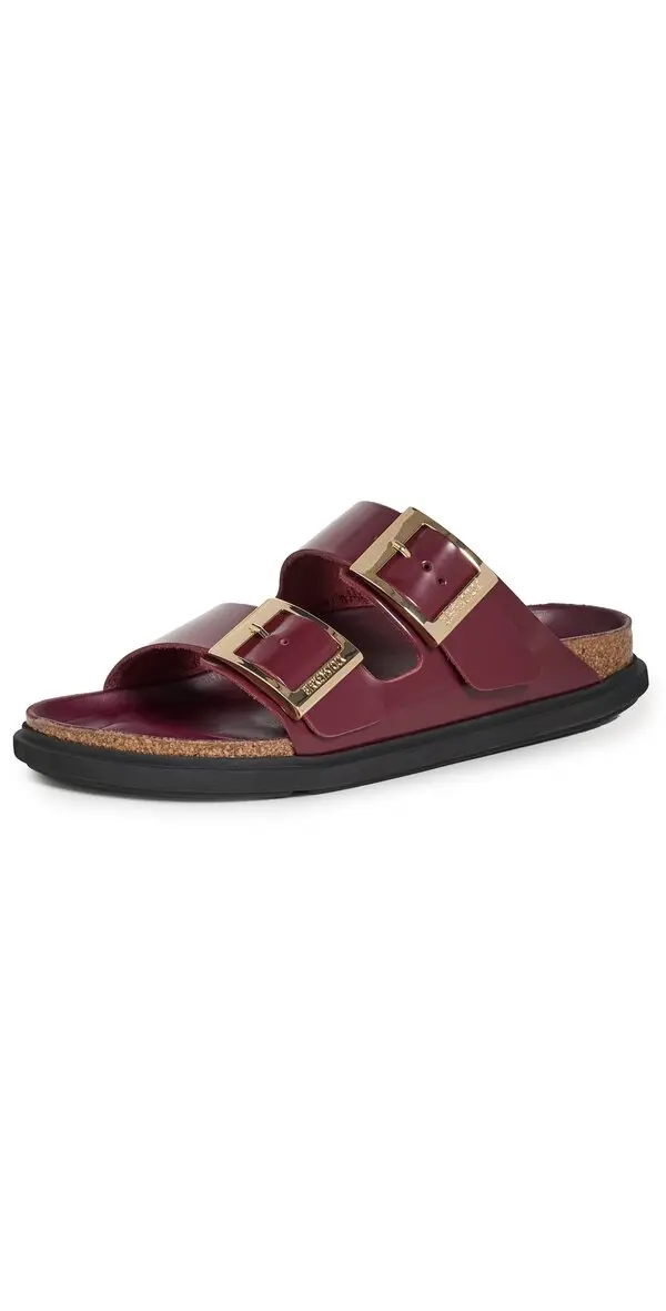 BIRKENSTOCK Arizona Droplet Buckle High Shine Sandals - Zinfandel