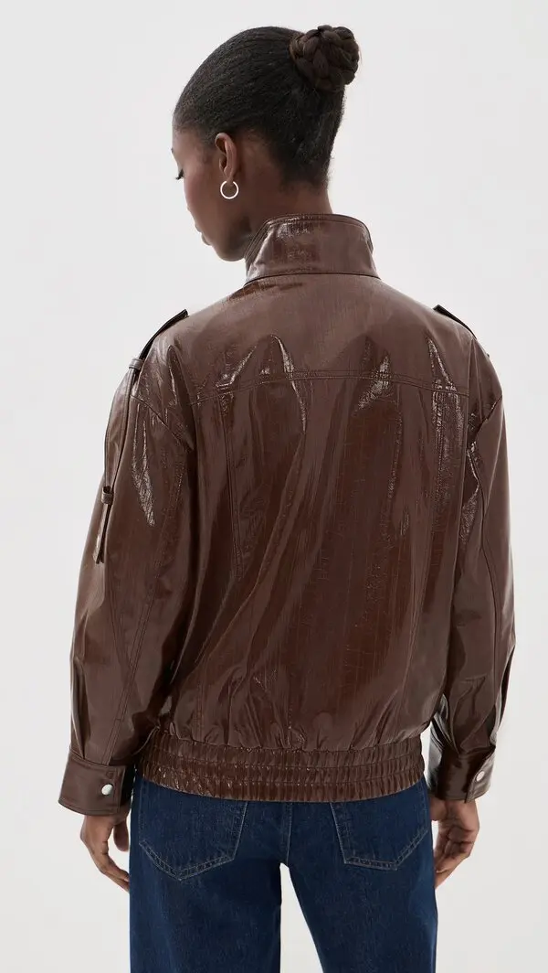 3.1 Phillip Lim Faux Textured Leather Bomber Jacket