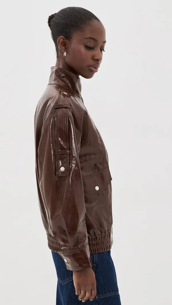 3.1 Phillip Lim Faux Textured Leather Bomber Jacket