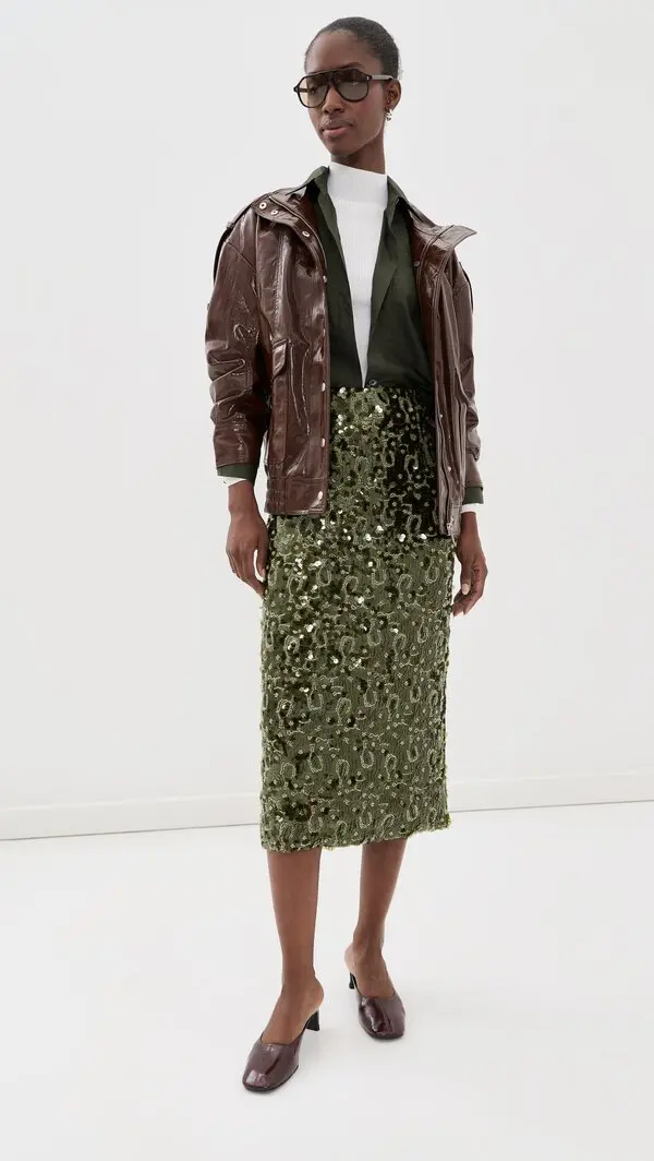 3.1 Phillip Lim Faux Textured Leather Bomber Jacket