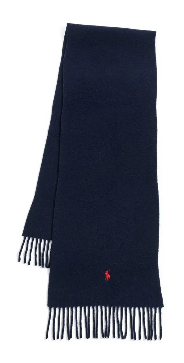 Polo Ralph Lauren Solid Recycled Wool Scarf - Hunter Navy