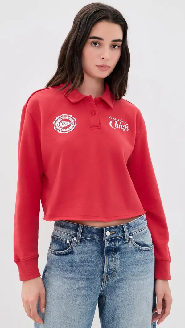 Junk Food Chiefs Polo Crop Fleece Sweatshirt
