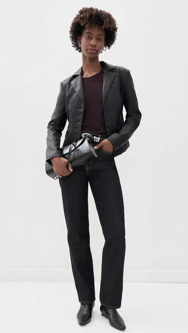 Joe's Jeans The Fitted Faux Leather Blazer