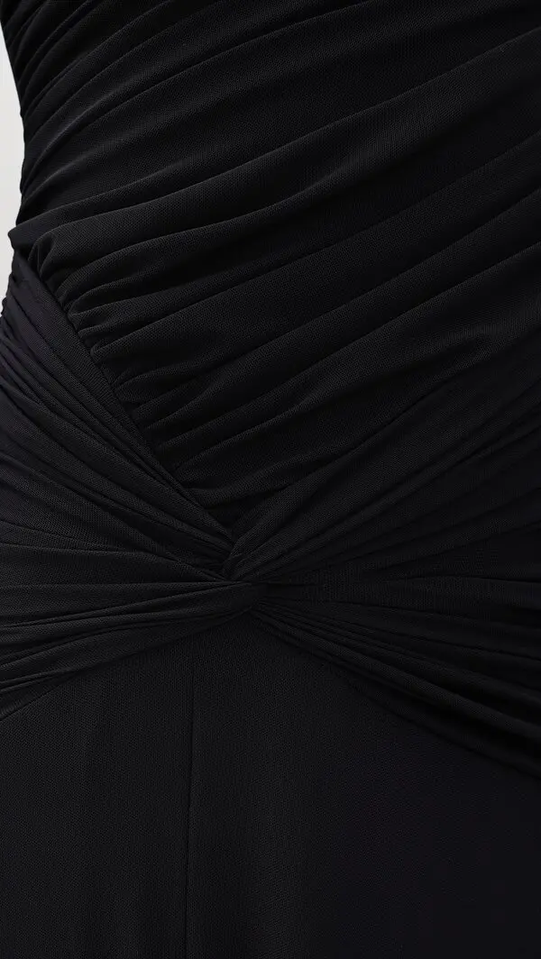 WAYF Selene Ruched Long Sleeve Dress
