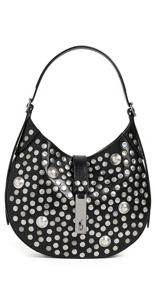 Polo Ralph Lauren Studded Leather Shoulder Bag