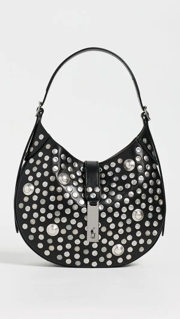 Polo Ralph Lauren Studded Leather Shoulder Bag