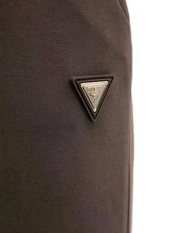Guess Olympe Logo-plaque Flared Trousers - Brown