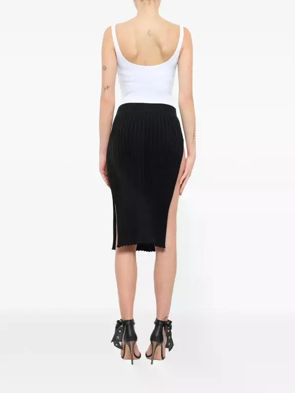 Givenchy Ribbed-knit Side-slit Midi Skirt