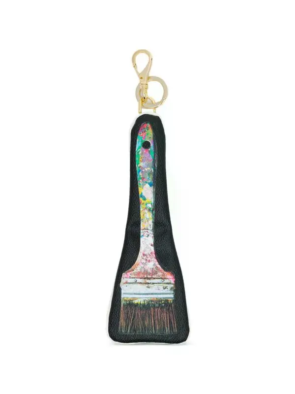 Undercover Paintbrush-print Leather Cardholder - Black