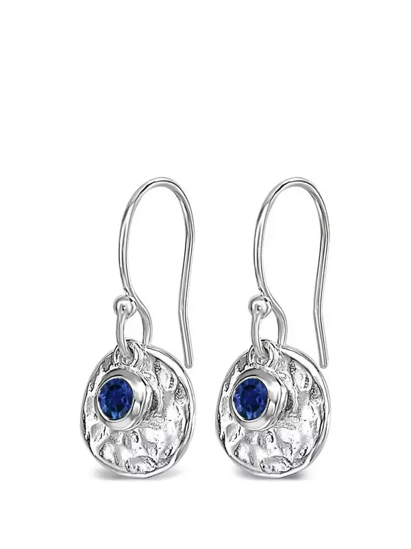 DOWER & HALL Hammered-finish Sapphire Earrings - Silver