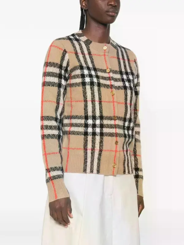 Burberry Check-pattern Button-up Cardigan