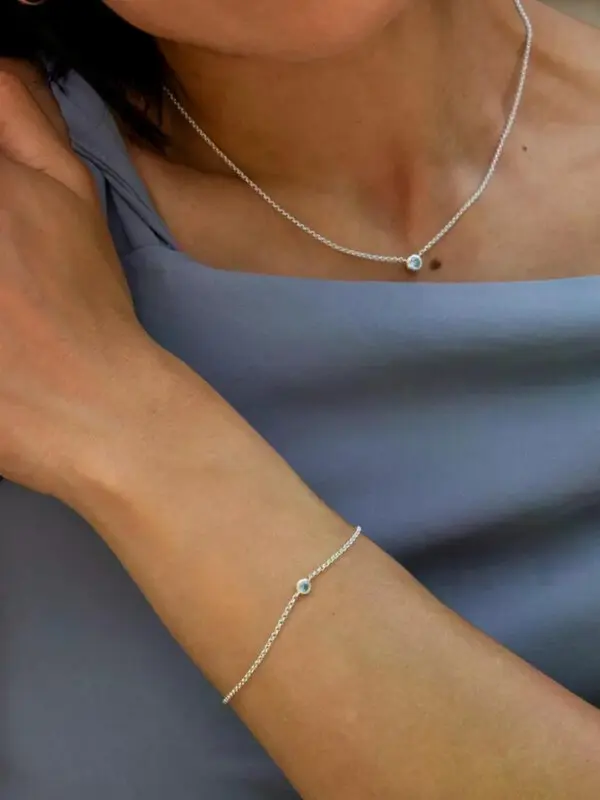 DOWER & HALL Aquamarine Dewdrop Chain Bracelet