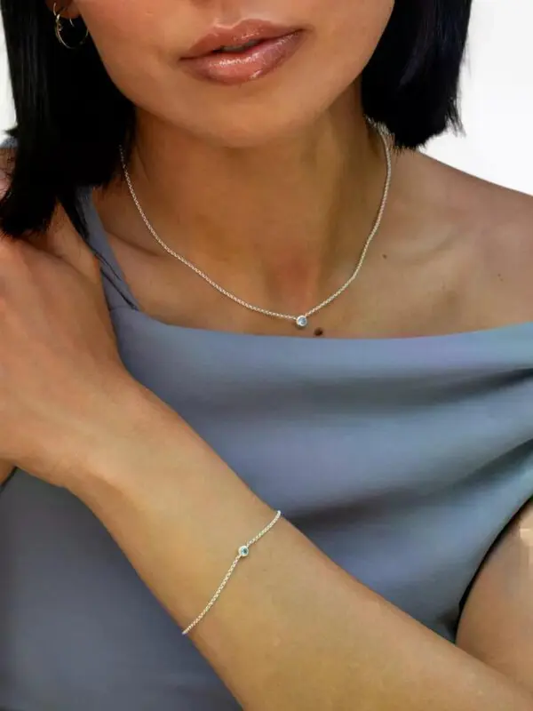 DOWER & HALL Aquamarine Dewdrop Chain Bracelet