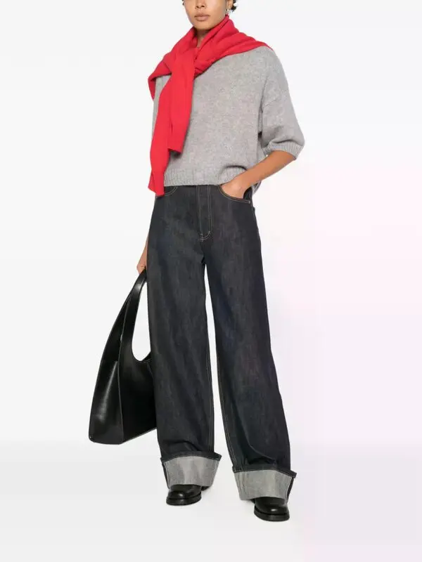 ALLUDE Short-sleeve Crew-neck Knitwear