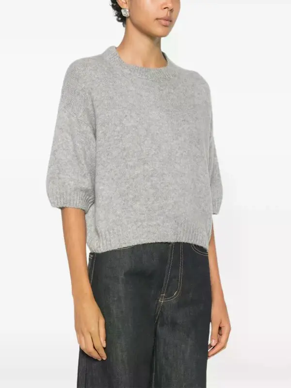 ALLUDE Short-sleeve Crew-neck Knitwear