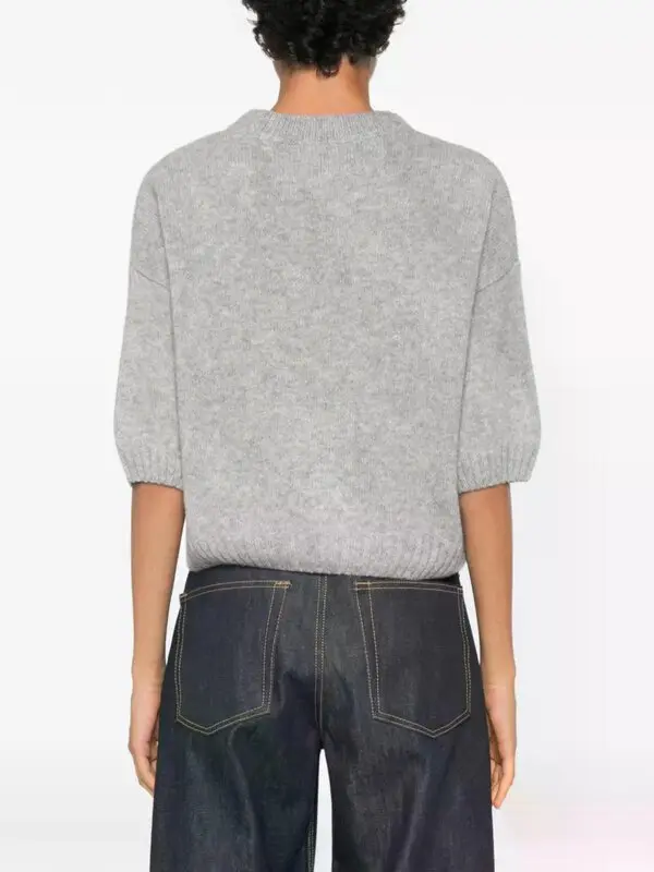 ALLUDE Short-sleeve Crew-neck Knitwear