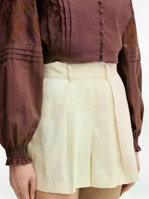 SILVIAN HEACH Posane Pleated High-waisted Shorts
