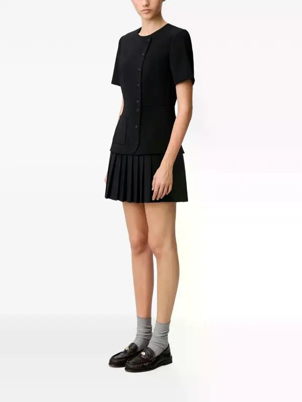Claudie Pierlot Short Pleated Peplum Dress