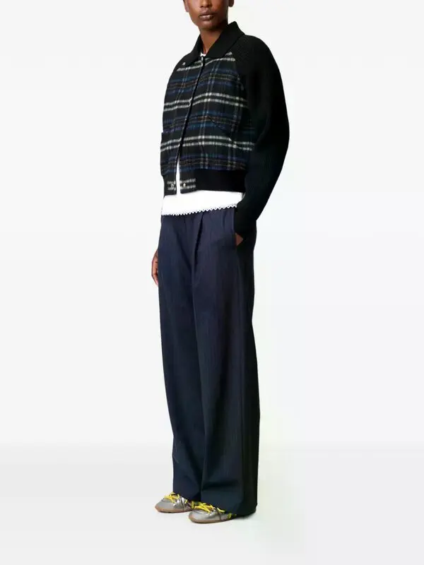 Claudie Pierlot Striped Bi-material Jacket