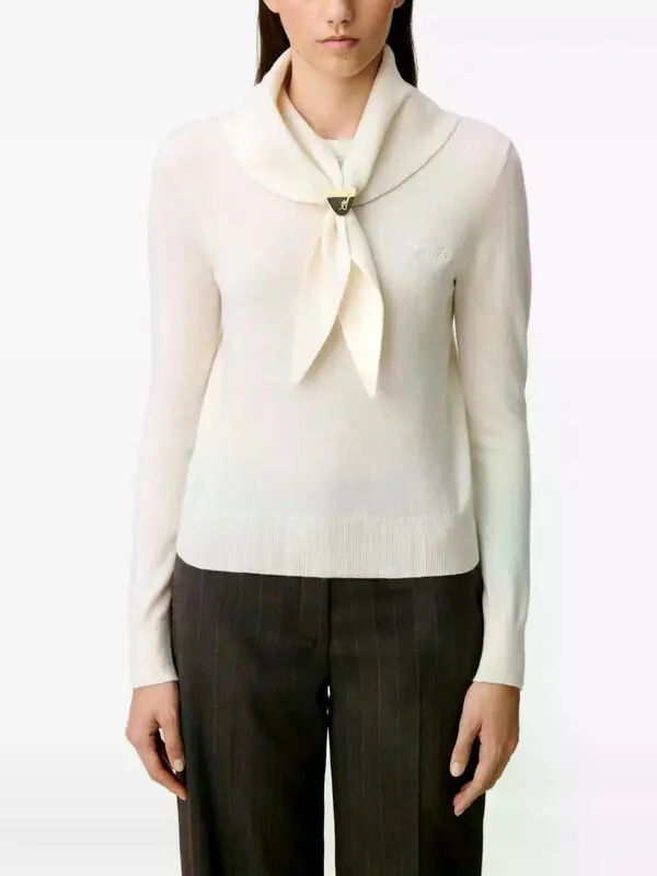 Claudie Pierlot Knit Jumper With Removable Scarf