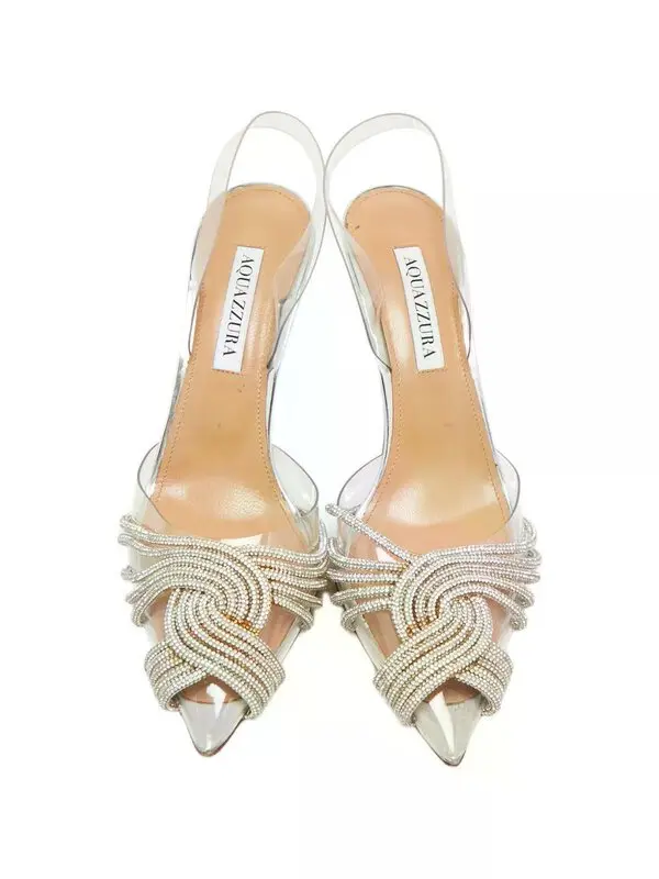 AQUAZZURA Gatsby Crystal-embellished Slingback Pumps