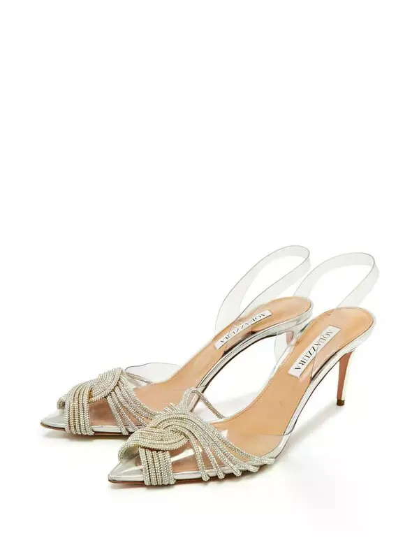 AQUAZZURA Gatsby Crystal-embellished Slingback Pumps