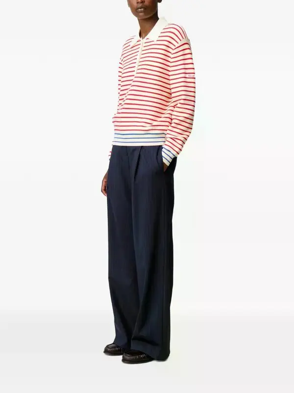 Claudie Pierlot Striped Polo Neck Jumper