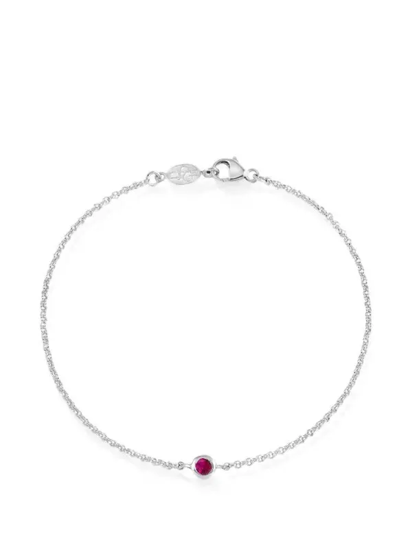 DOWER & HALL Dewdrop Ruby Chain Bracelet - Silver
