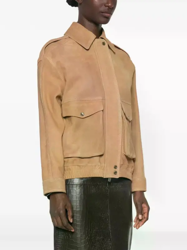 SALVATORE SANTORO Long-sleeve Leather Jacket - Neutrals