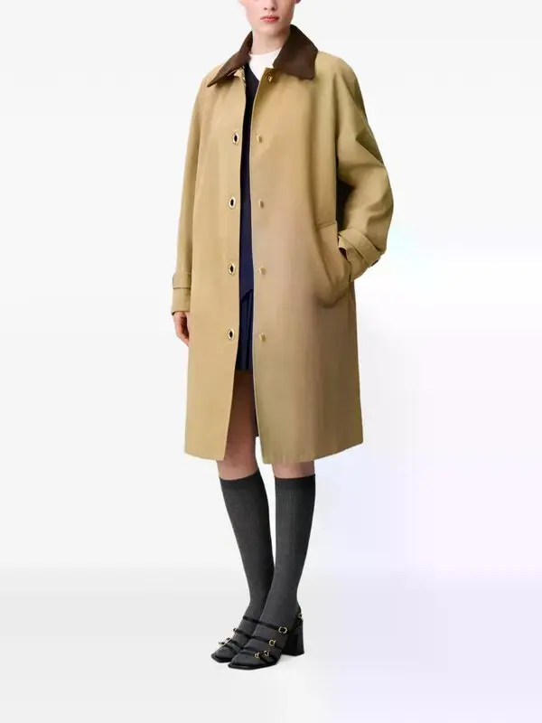 Claudie Pierlot Removable Velvet Collar Trench
