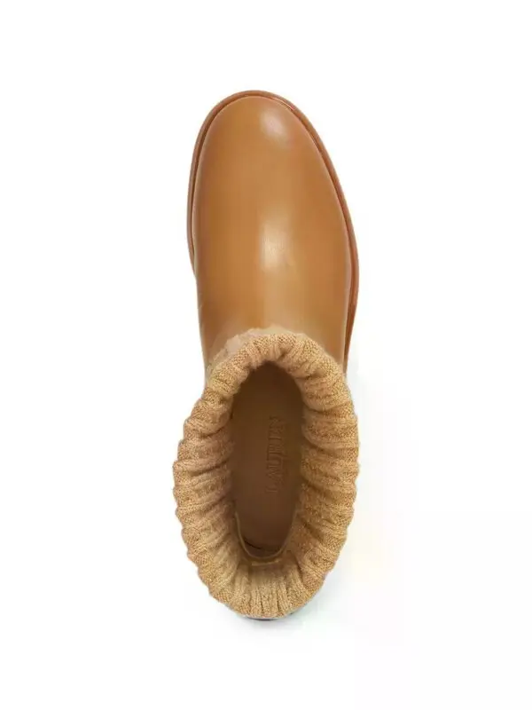 Ralph Lauren Cable-knit Panel Ankle Boots