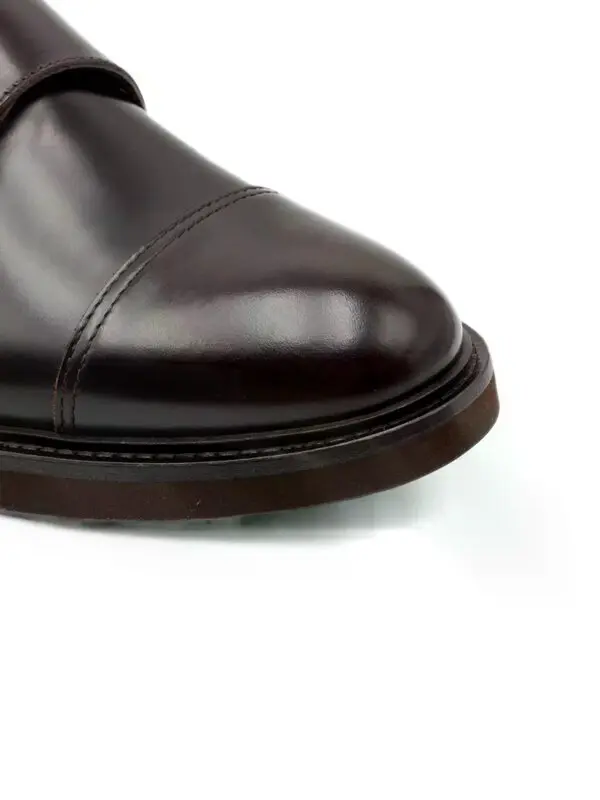 DOUCAL'S Double-buckle Leather Monk Shoes