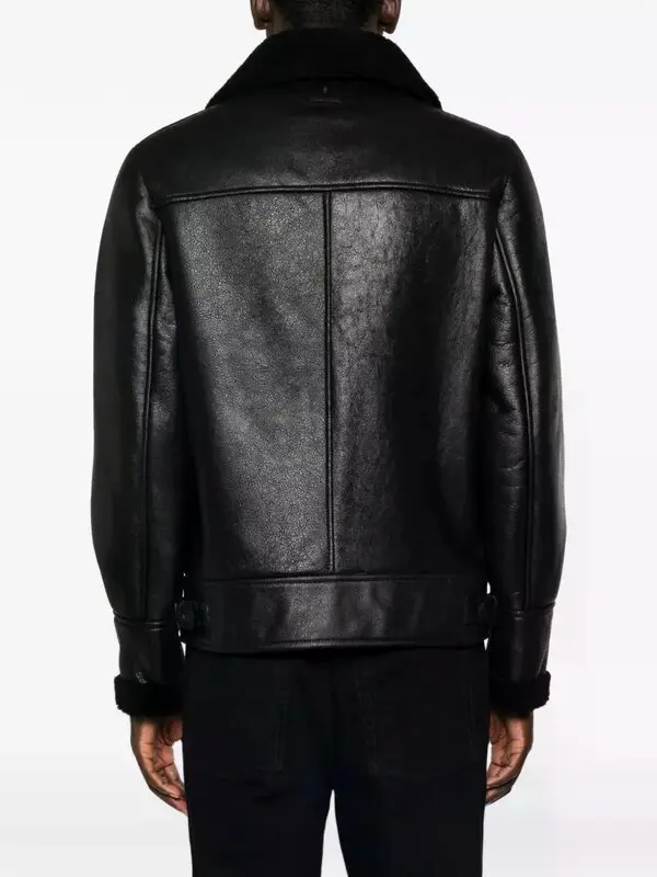 SALVATORE SANTORO Shearling-collar Leather Jacket