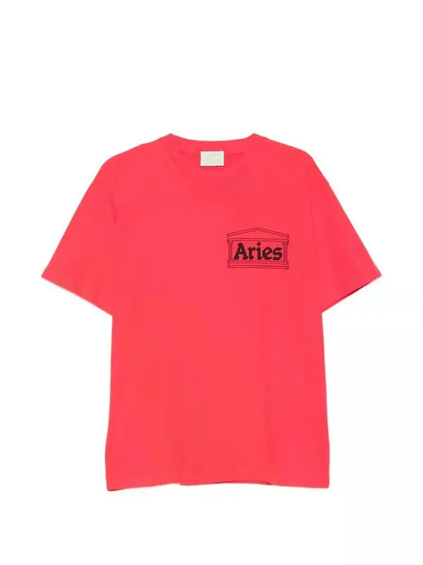 Aries Temple Logo-print T-shirt - Red