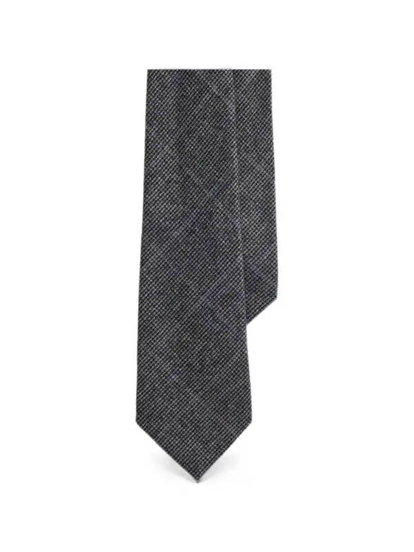 Ralph Lauren Purple Label Check Wool-blend Neck Tie - Grey
