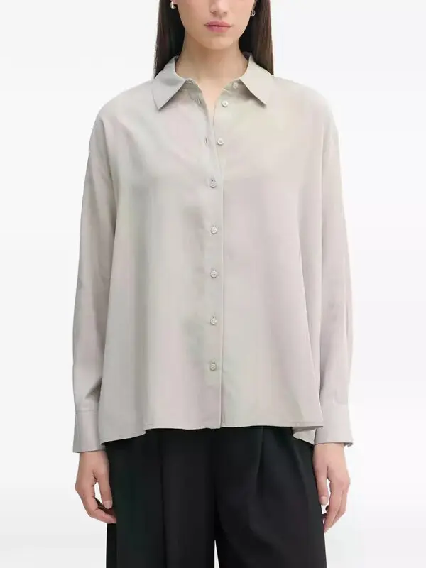 Sisley Button-up Long-sleeve Shirt - Neutrals