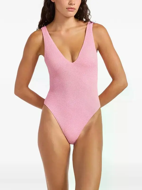 Seafolly Sea Dive Textured V-neck Swimsuit