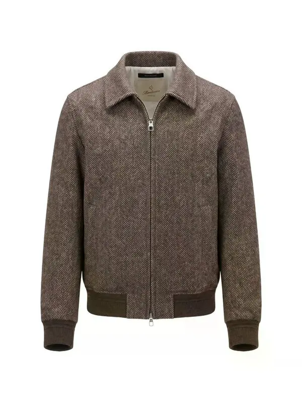 MONTECORE Herringbone-pattern Zip-up Jacket