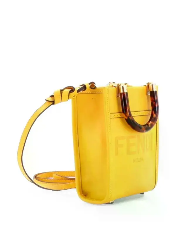 Fendi Sunshine Shopper Tote Leather Mini Crossbody Bag