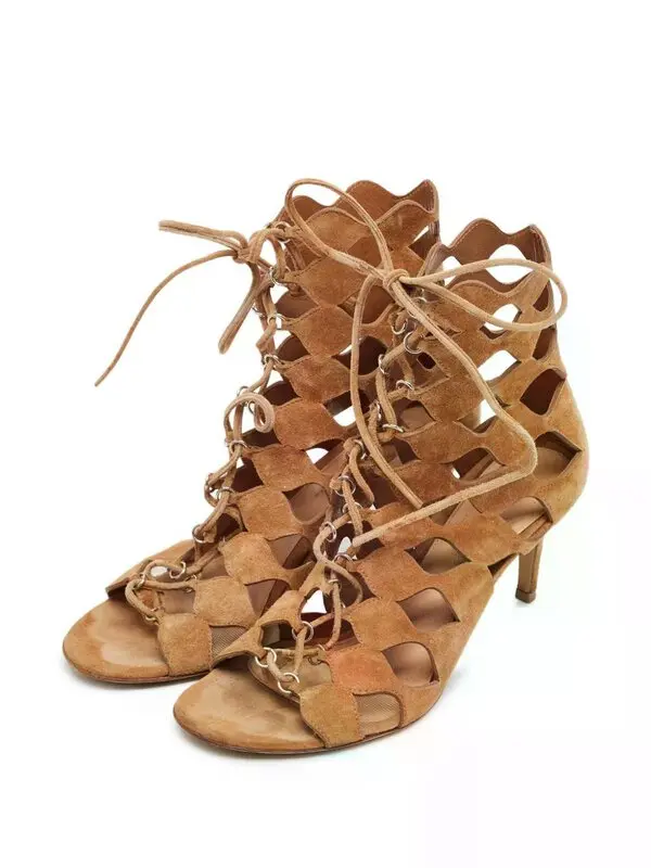 GIANVITO ROSSI Azalia Lace-up Sandals - Brown