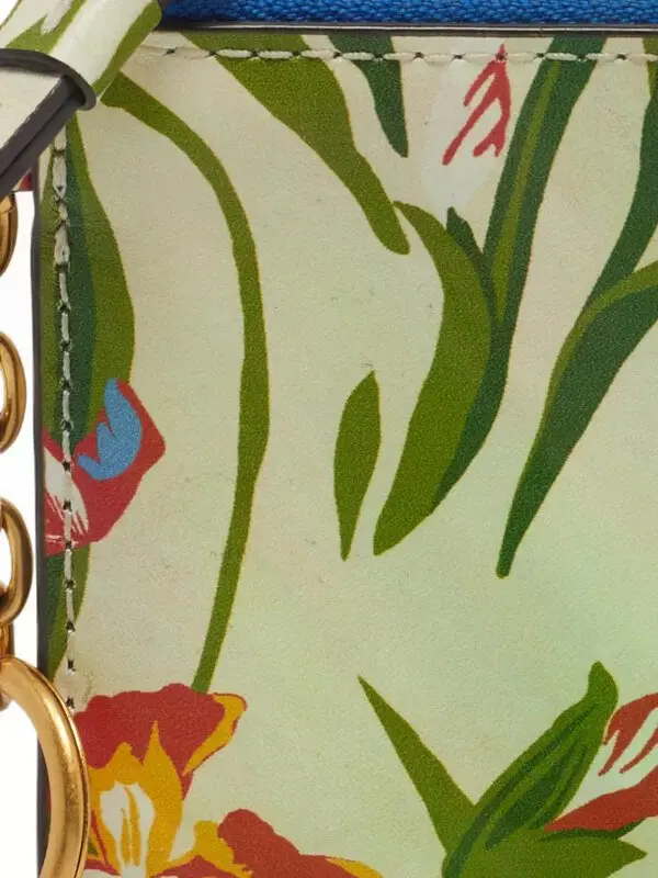 Tory Burch Floral-print Leather Card Case