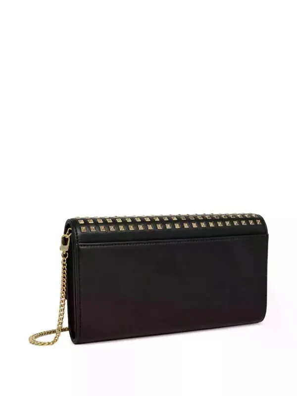 KAT MACONIE Victoria Studded Leather Clutch Bag - Black