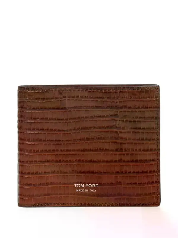 TOM FORD Lizard-effect Leather Wallet - Brown
