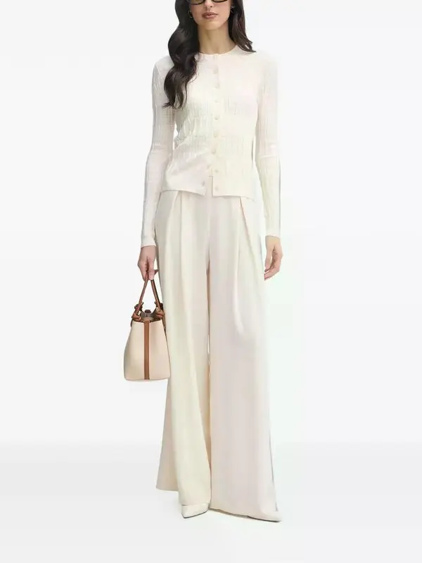 Sisley Textured-knit Button-up Cardigan