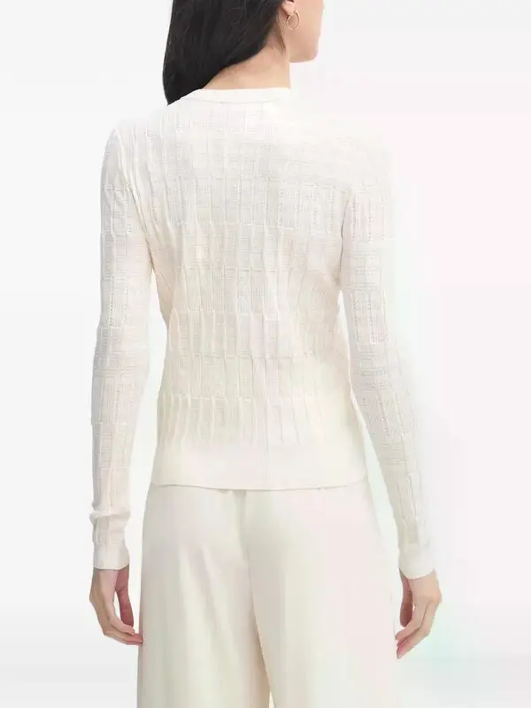 Sisley Textured-knit Button-up Cardigan