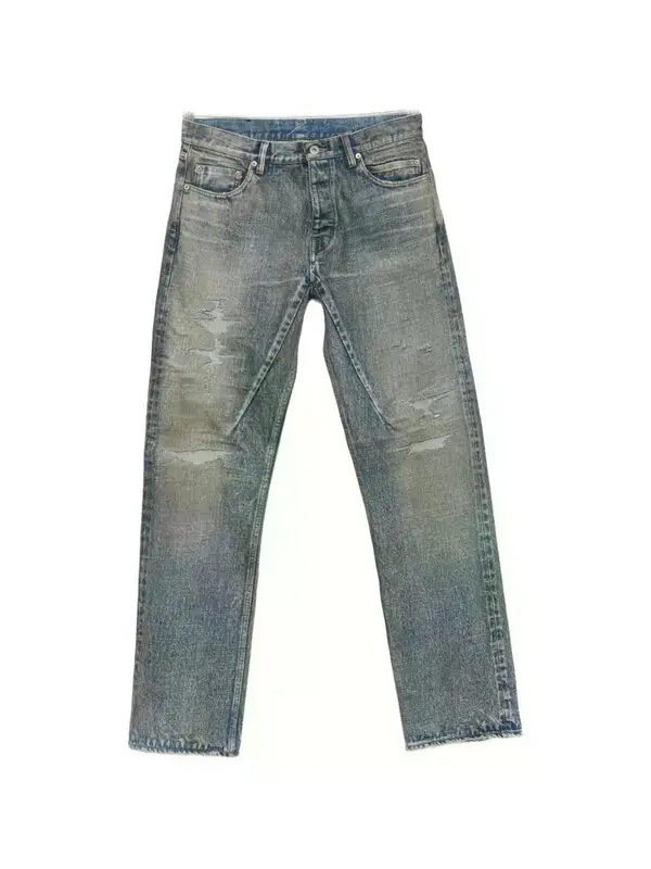 Rick Owens Krist Wash Distressed Jeans - Blue