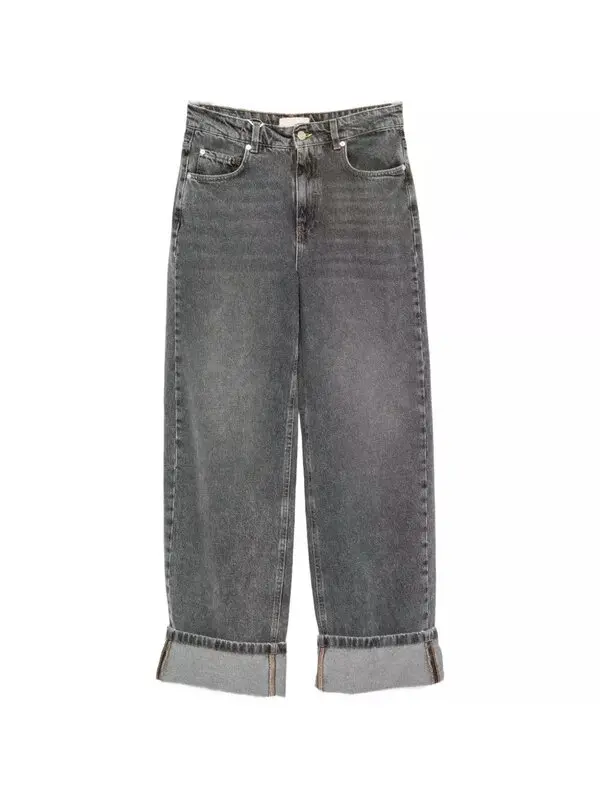I BLUES Jeanne Wide-leg Turn-up Jeans - Grey